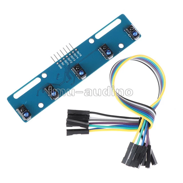5 CHANNEL INFRARED Reflective Sensor Tcrt5000 Barrier Line Track Module ...