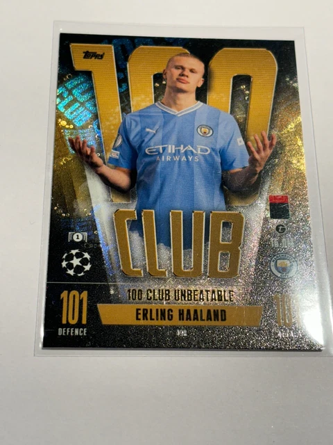 TOPPS MATCH ATTAX Champions League 23/24 100 Club Unbeatable Erling ...