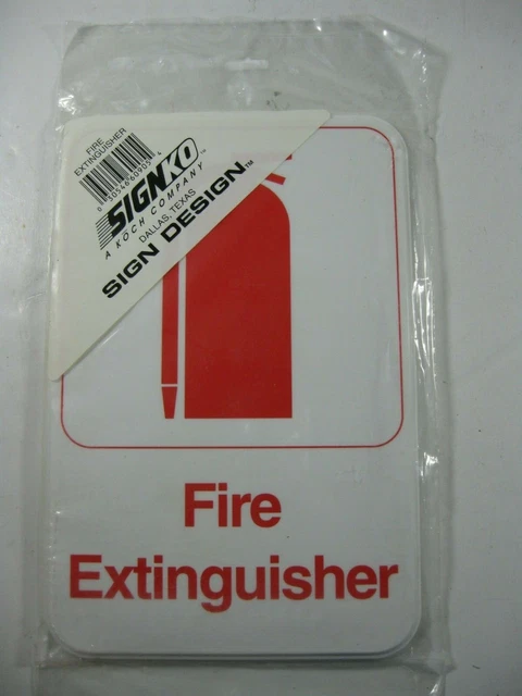 ONE FIRE EXTINGUISHER Sign, 6" X 9", Plastic, Self Sticking, SIGNKO ...