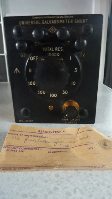 CAMBRIDGE INSTRUMENTS UNIVERSAL Galvanometer Shunt TV Prop Untested ...