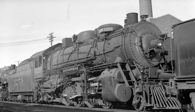 AT&SF SANTA FE Railroad locomotive engine No. 3259 type 2-8-2 OLD TRAIN ...