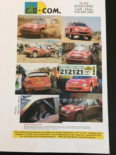 DECALS 1/43 CITROEN Xsara Wrc Sebastien Loeb Rallye Safari Kenya 2002 ... DECALS 1/43 CITROEN Xsara Wrc Sebastien Loeb Rallye Safari Kenya 2002 ...
