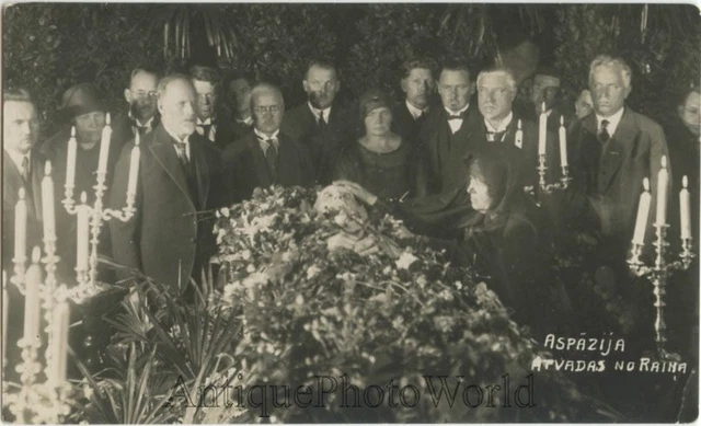 RAINIS FUNERAL ATAÚD Postmortem Aspzija Antigüedad Foto PC Letonia EUR ...