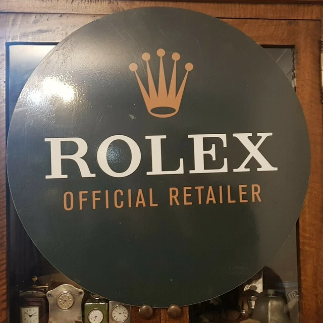 VERY RARE VINTAGE Green Rolex Dealer Shop Display Sign Enamel 24 ...