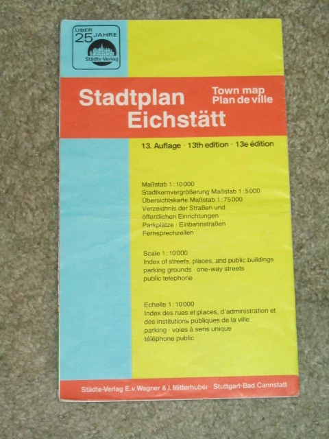GERMANY - TOWN map of Eichstatt £1.59 - PicClick UK