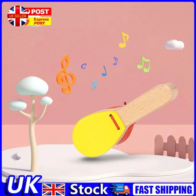 WOODEN CASTANET CLAPPER Orff Clapping Board for Kids Children Toy ...