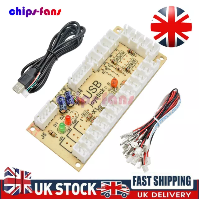 ZERO DELAY ARCADE USB Encoder PC to Joystick MAME 5Pin Sanwa Push ...