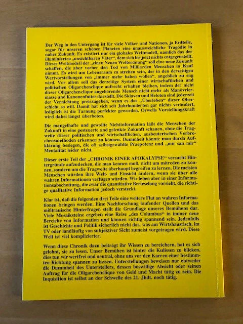 CHRONIK EINER APOKALYPSE - Teil 1 - oder „der Weg in den Untergang“ | F. Swoboda EUR 30,00 ...