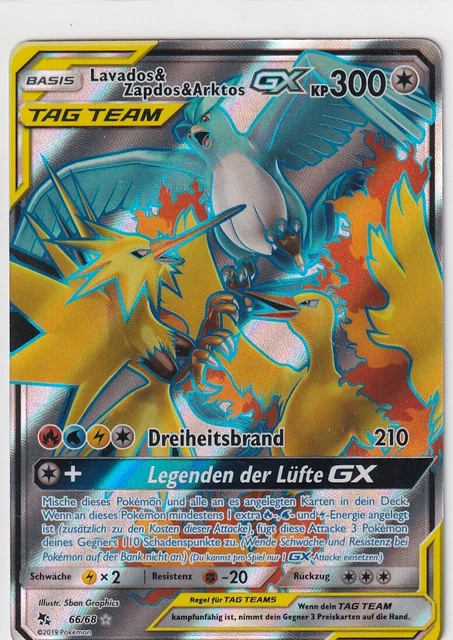 POKEMON MAPPA HIDDEN Fates No. 66/68 Lavados & Zapdos & Arktos GX ...