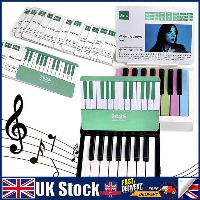 PIANO CALENDAR 2025 Music Sheets Playable Piano Desk Calendar Gift for ...