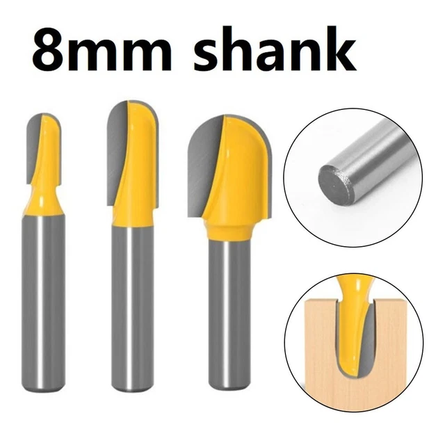 LONG REACH ROUND Nose Wood Router Bit 8mm Shank Perfect for Core Box ...
