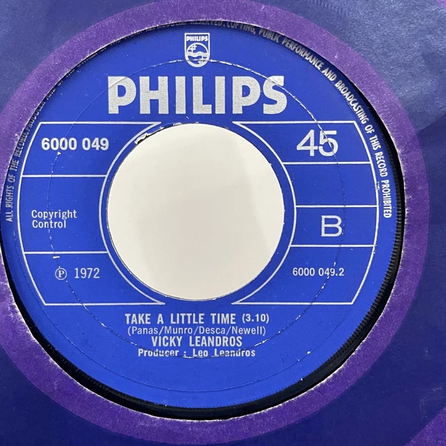 VICKY LEANDROS COME What May 1972 Eurovision Winner 7" Vinyl Single ...