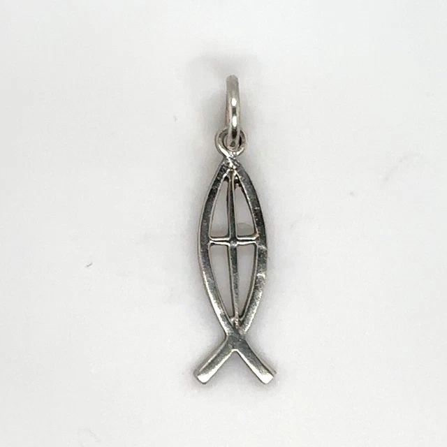 RETIRED JAMES AVERY Sterling Silver Ichthus Fish Cross Charm Or Pendant ...