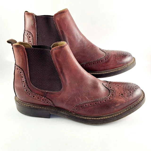 NEXT MEN'S CHELSEA Boots, Red Leather, UK Size 10 £27.99 - PicClick UK