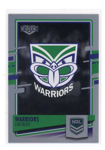 2021 ELITE NEW Zealand Warriors Logo Checklist Silver Parallel NRL Card ...