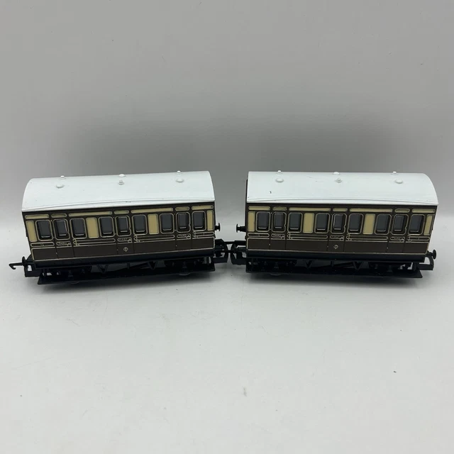 HORNBY OO GAUGE R016 X2 GWR 4 Wheel Coaches Model Railway Used ...