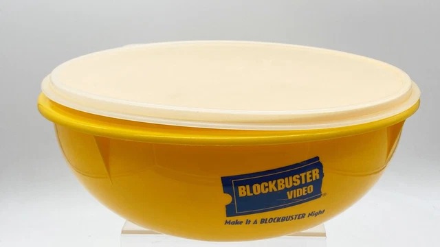 VINTAGE TUPPERWARE 274-5 Blockbuster Movie Night Yellow Popcorn Bowl w ...