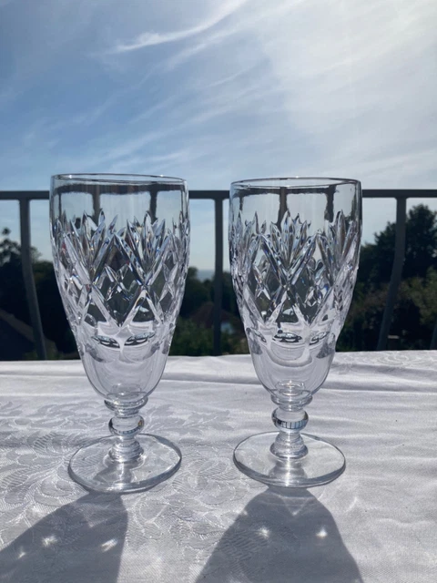 PAIR ROYAL DOULTON Webb Corbett Georgian 6 3/8" Beer / Larger Glasses ...