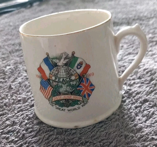 1914-1919 WW1 COMMEMORATIVE 'Peace Mug' June 28th 1919, 'The Great ...