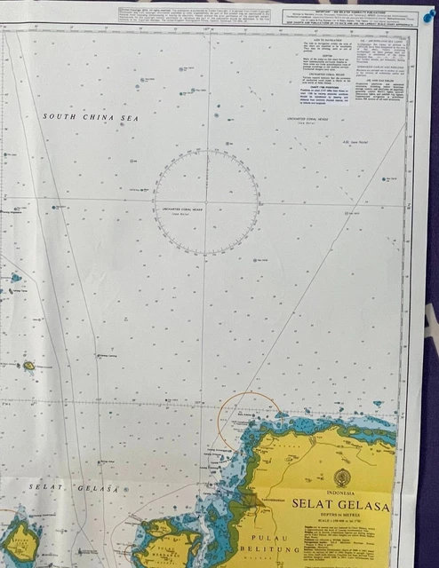 AMIRAUTÉ 2137 INDONÉSIE Selat Gelasa Carte Chart Maritime Genius ...