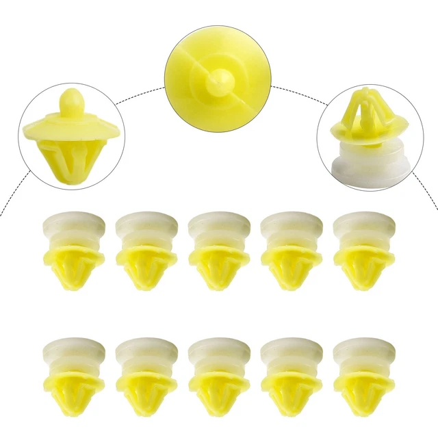 10 PI CES CLIPS porte int rieur voiture attaches jaune + blanc pour ...