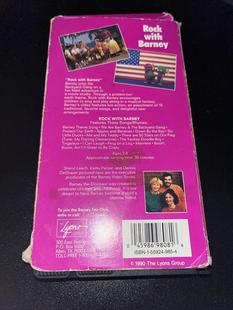 BARNEY - ROCK With Barney (VHS, 1992) £6.65 - PicClick UK