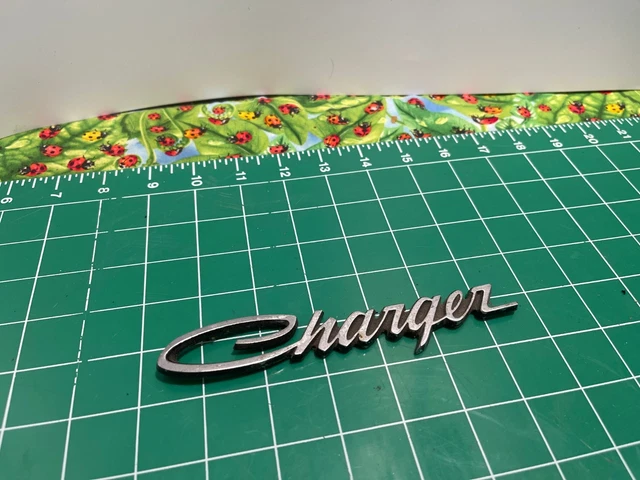 VINTAGE DODGE CHARGER Car Emblem Original 1970's Chrome Script Badge ...