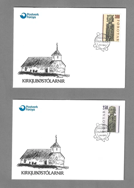 FAROE ISLANDS CHURCH Pews – Kirkjubøstolarnir, Slania, Set of 4 FDCs ...