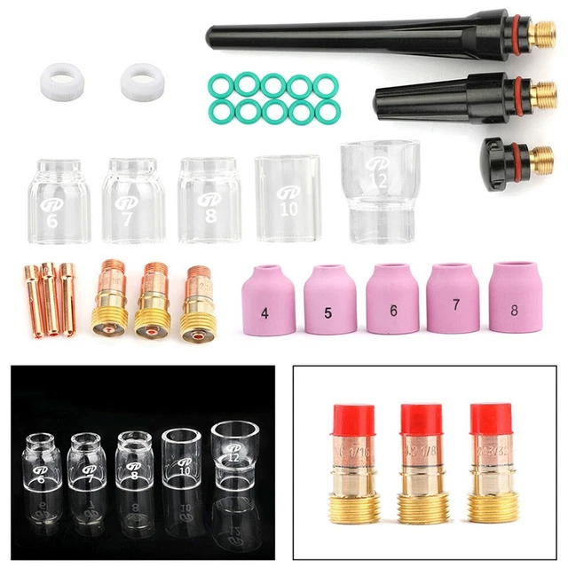 KIT COMPLET DE lentilles gaz stubby torche de soudage TIG 31 pi ces pour s EUR 40,70 - PicClick FR