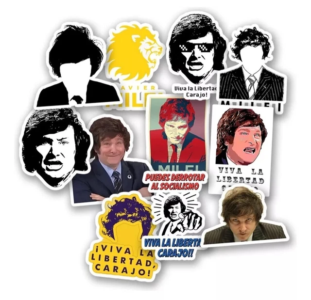 CALCOS VINYLE JAVIER Milei 4 Pack 12 Unités Chacune (48 Stickers ...