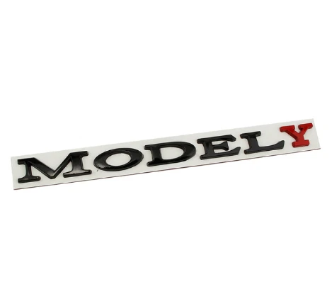 TESLA MODEL Y Emblem Badge Trunk Logo sticker Black/Red color MODEL Y ...
