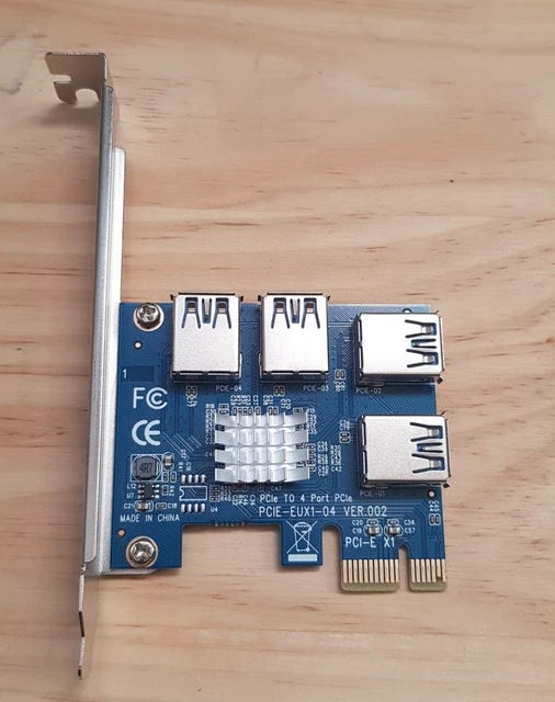 CARTE RISER PCIE 1 à 4 PCI-Express PCI-E 1X à 16x1 vers Externe 4 USB 3 ... CARTE RISER PCIE 1 à 4 PCI-Express PCI-E 1X à 16x1 vers Externe 4 USB 3 ...