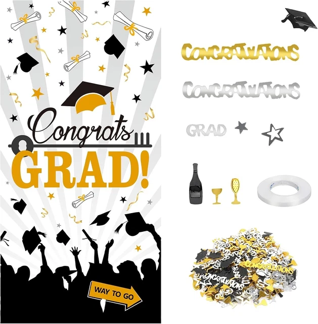 CONGRATS GRAD DECORATIONS Congratulations Graduation Confetti Banner ...