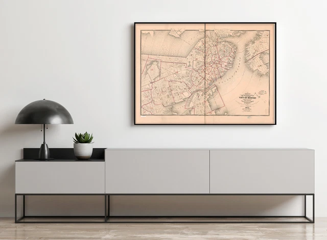 1874 MAP| BEERS' fire insurance district map of the city of Boston ...