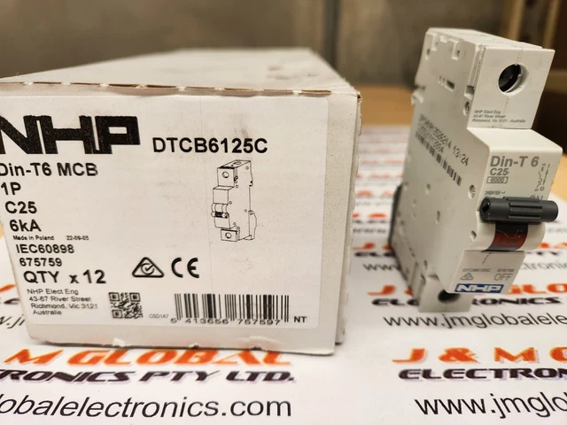 MINIATURE CIRCUIT BREAKER (Mcb) 6Ka 1P 25A C Curve Din-Terasaki- Nhp - Dtcb6125C $17.53 ...