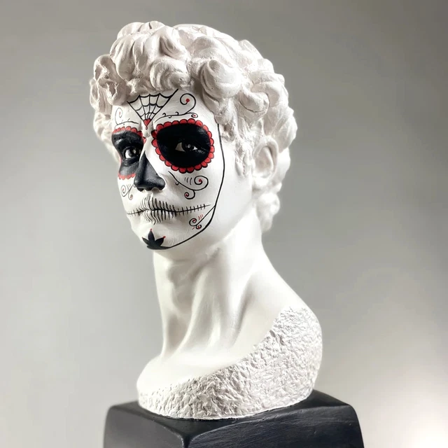 SCULPTURE DAVID FAITE à la main - Crâne de sucre design jour des morts ...