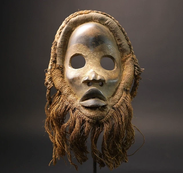 AFRICAN TRIBAL WOOD masks Primitive Art Carved Old Dan Kran Mask Dan ...
