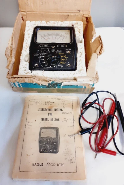 VINTAGE MULTIMETER. EAGLE. EP-30K. Made in Japan.Instructions.Box ...