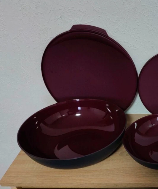 TUPPERWARE ALLEGRA SCHÜSSEL mit Deckel 3,5l Anthrazit Merlot Rar - NEU ...