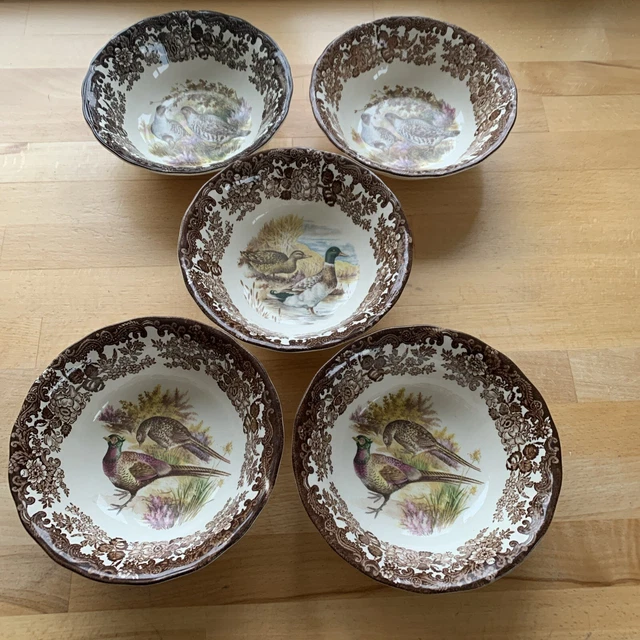 6 X VINTAGE Royal Worcester Palissy Game Series Birds 6 1/2in Cereal ...