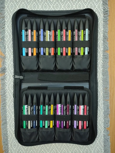 WINSOR & NEWTON Promarker Twintip Set x24 Zip-up Case £27.99 - PicClick UK