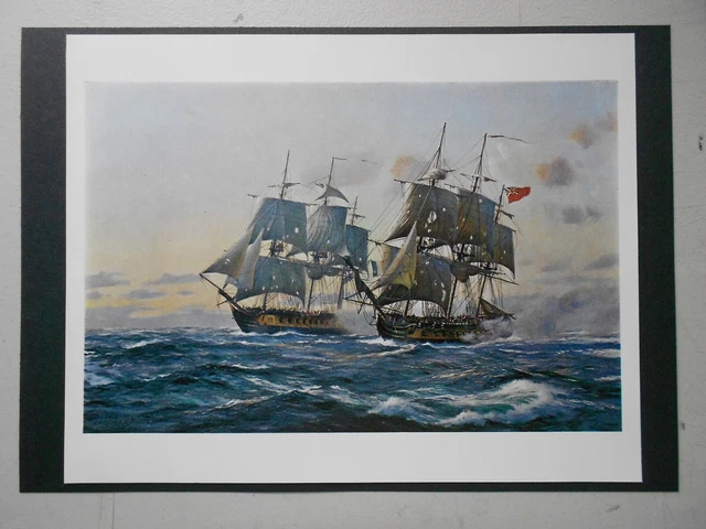 NAVAL PRINT-HMS 'DRYAD' Captures French Frigate 'Proserpine' 1796 By D ...