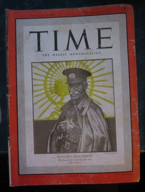 TIME MAGAZINE SEPTEMBER 1941 Iran's Reza Shah Pahlavi £151.11 - PicClick UK