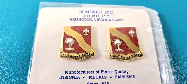 VINTAGE PAIR US Army 132nd Field Artillery Unit Medal Pin DI DUI ...