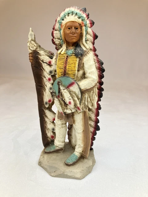 CASTAGNA NATIVE AMERICAN Indian Chief Original Figurine Made in Italy ...