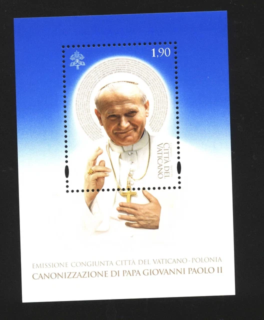 ESTAMPILLAS RELIGIOSAS CANONIZACIÓN de Juan Pablo II montada CIUDAD DEL ...