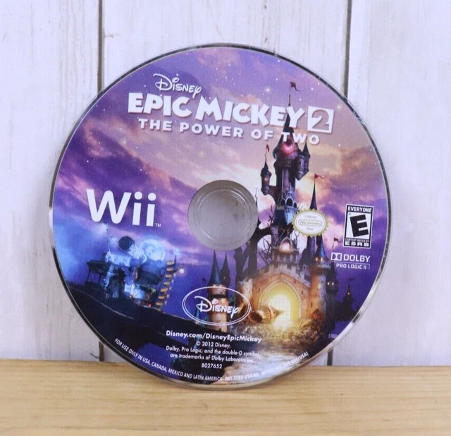 DISNEY EPIC MICKEY 2: The Power of Two (Nintendo Wii, 2012) Game Disc ...