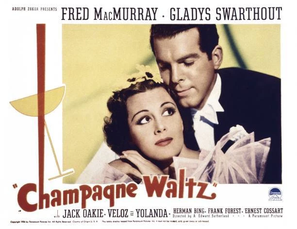 CHAMPAGNE WALTZ LOBBY card Gladys Swarthout Fred MacMurray 1937 OLD ...
