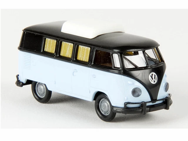 BREKINA 31568 VW T1B Camper "blau/schwarz" HO 1:87 NEU EUR 13,90 ...