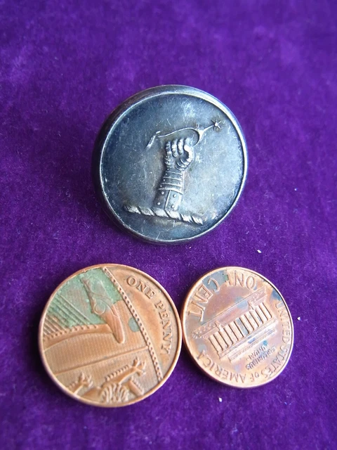 ANTIQUE LIVERY BUTTON with GLOVED HAND HOLDING UP a SPUR. By FIRMIN ...